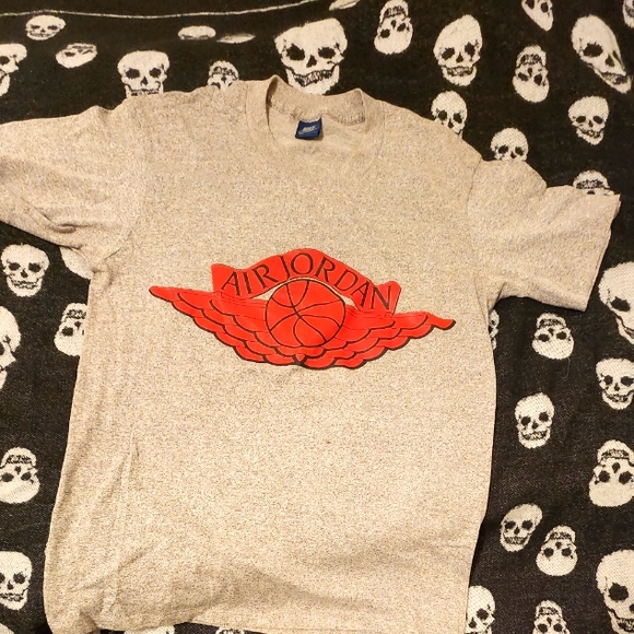 Nike | Shirts | Vtg Air Jordan Wings Nike Blue Tag Shirt Grey 86 | Poshmark